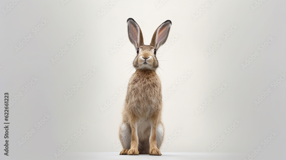 rabbit on a white background HD 8K wallpaper Stock Photographic Image ...