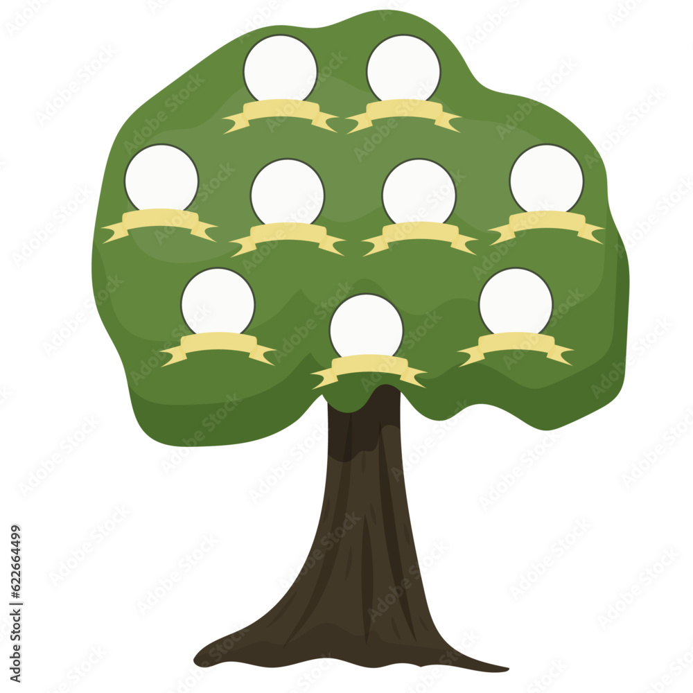 Vector family tree illustration, template with portraits of relatives ...