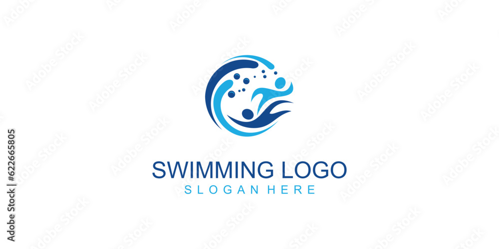 .Creative swimming logo design with modern concept| premium vector ...