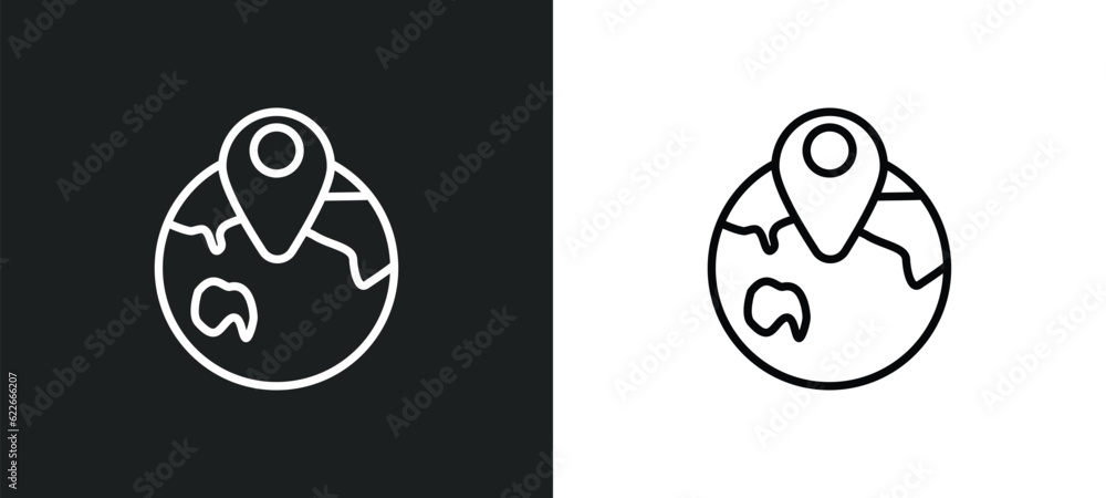 pacific ocean outline icon in white and black colors. pacific ocean ...