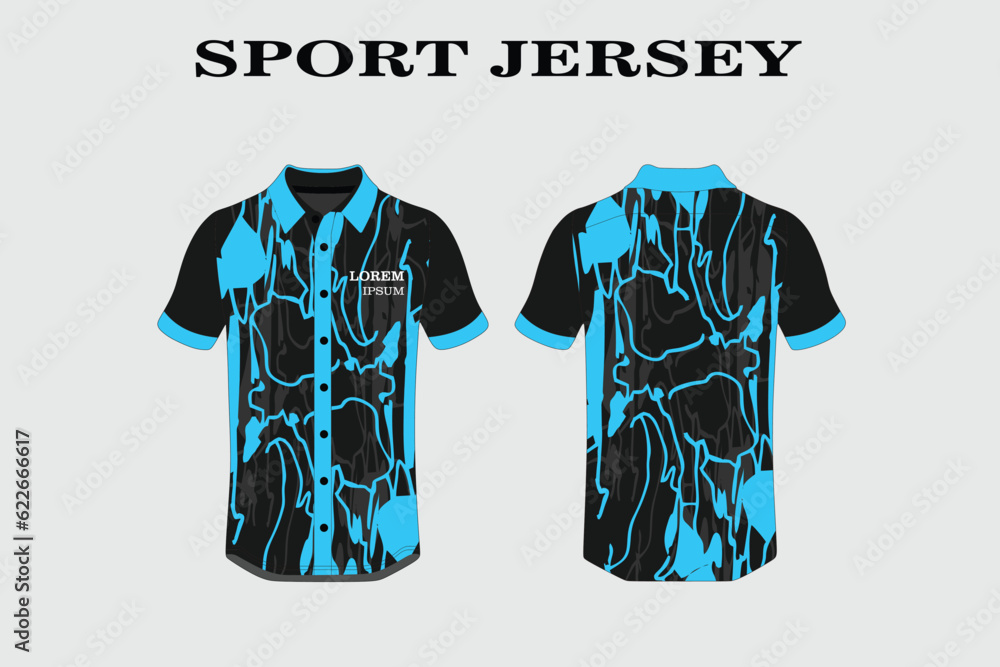 Blue Fabric textile design for Sport t-shirt, soccer jersey for soccer ...