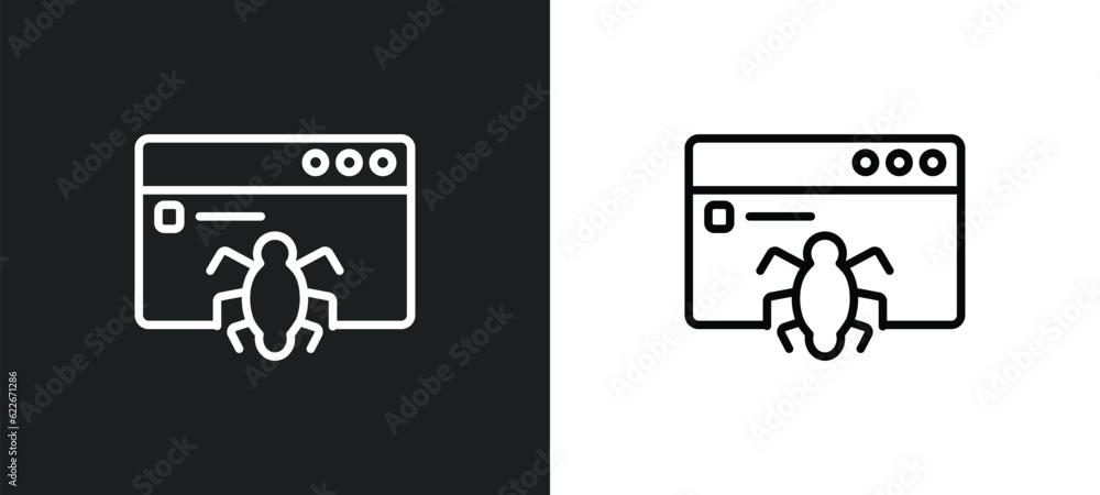web crawler outline icon in white and black colors. web crawler flat ...