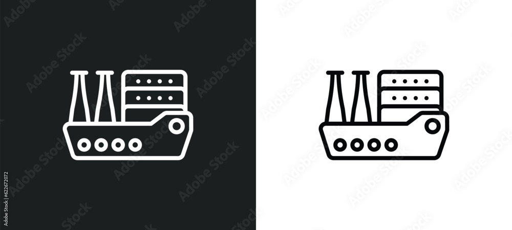cruiser outline icon in white and black colors. cruiser flat vector ...