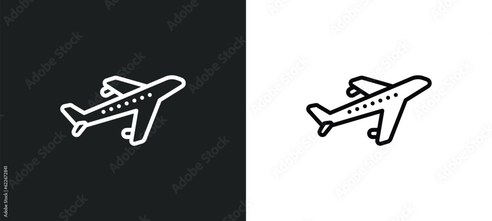 inclined plane outline icon in white and black colors. inclined plane ...