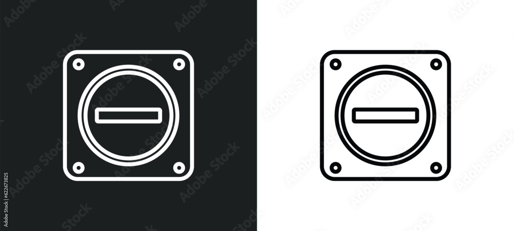 no entry outline icon in white and black colors. no entry flat vector ...
