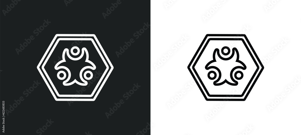 Vecteur Stock toxic material outline icon in white and black colors ...