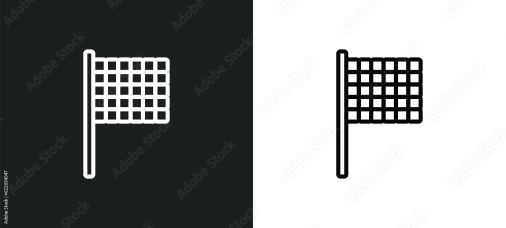 pit stop outline icon in white and black colors. pit stop flat vector icon from signaling ...