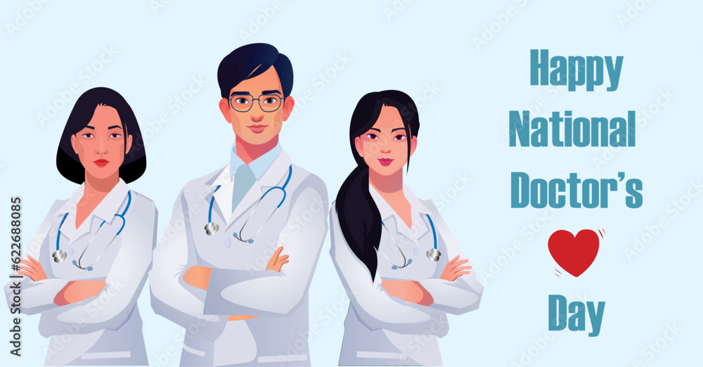 national doctors day history significance theme vector charactor ...