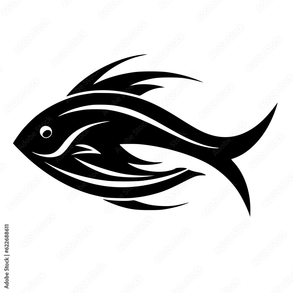 Vetor de Fish, Fish logo, Fish vector, Fish silhouette, Outline drawing ...