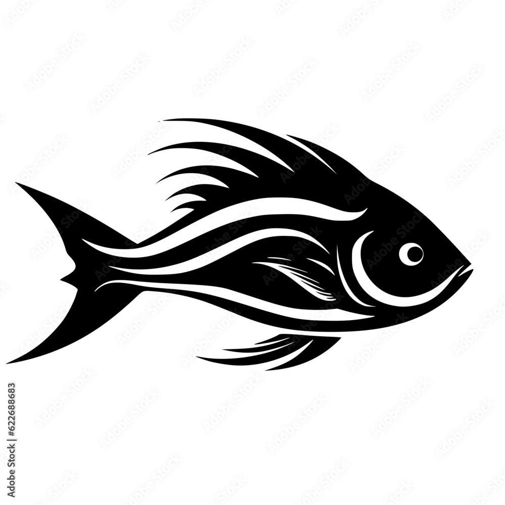 Fish, Fish logo, Fish vector, Fish silhouette, Outline drawing of fish ...