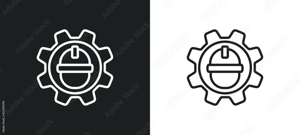 civil engineer outline icon in white and black colors. civil engineer ...