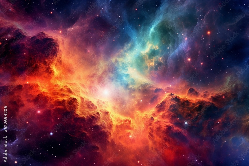 vibrant starscape with nebulae, galaxies and star clusters Stock ...