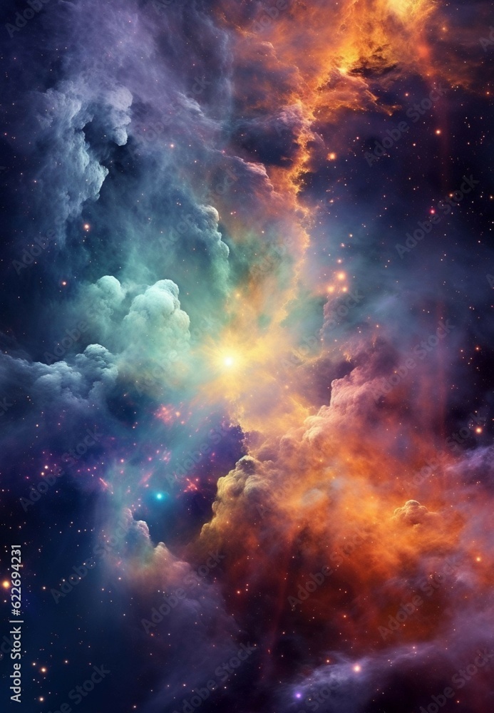 vibrant starscape with nebulae, galaxies and star clusters Stock ...