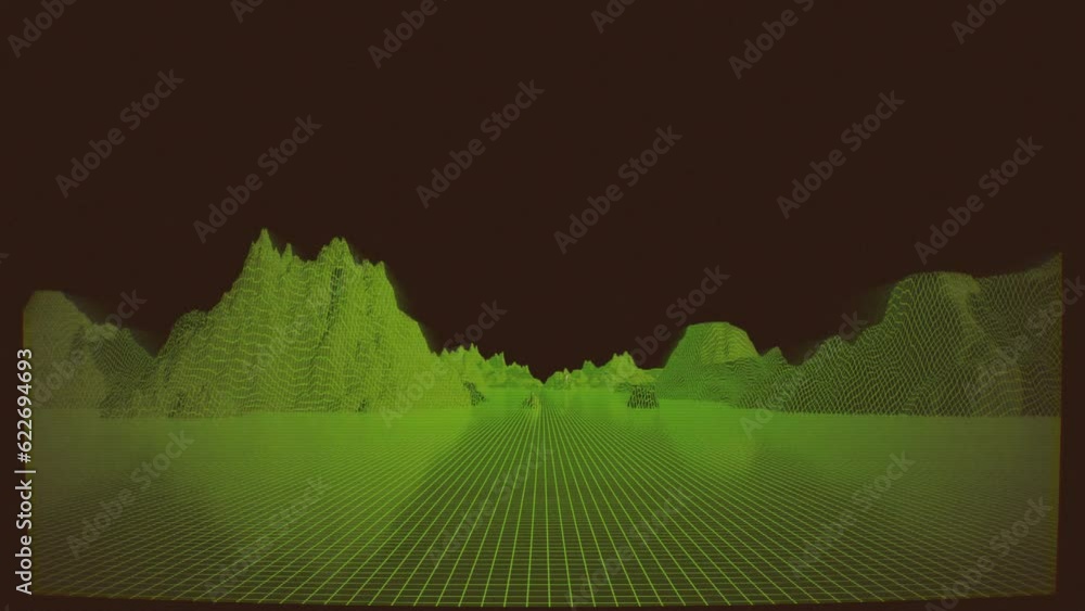 Old distorted video game game screen. Retro pixelated, low resolution ...