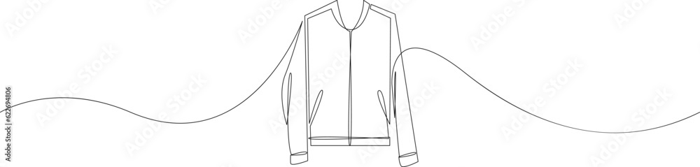 Varsity jacket one continuous line drawing. Minimalist single line ...