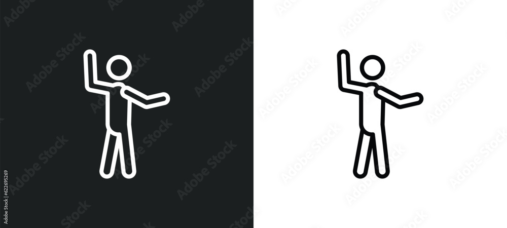 goodbye outline icon in white and black colors. goodbye flat vector ...