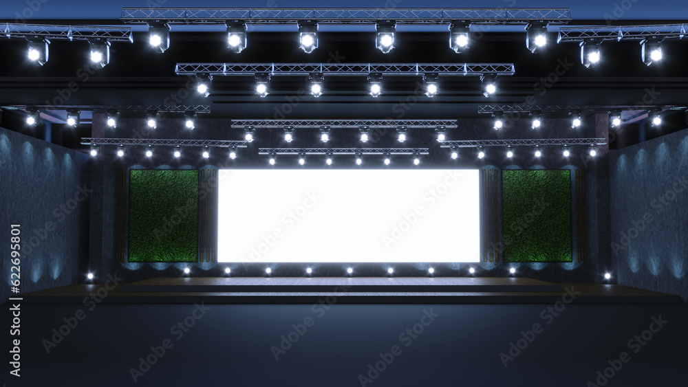3D render of Empty stage Design for mockup and Corporate identity, Free ...