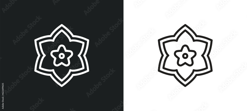 oleander outline icon in white and black colors. oleander flat vector ...