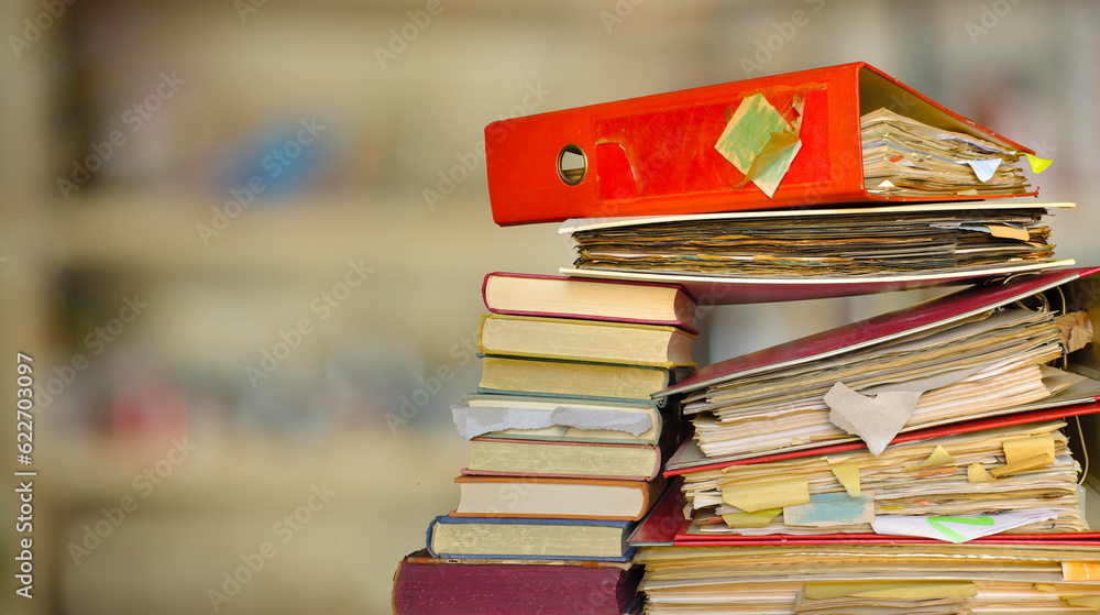 messy file folders,red tape, bureaucracy,aministration,business concept ...