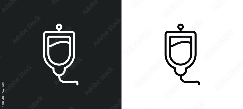 iv outline icon in white and black colors. iv flat vector icon from ...
