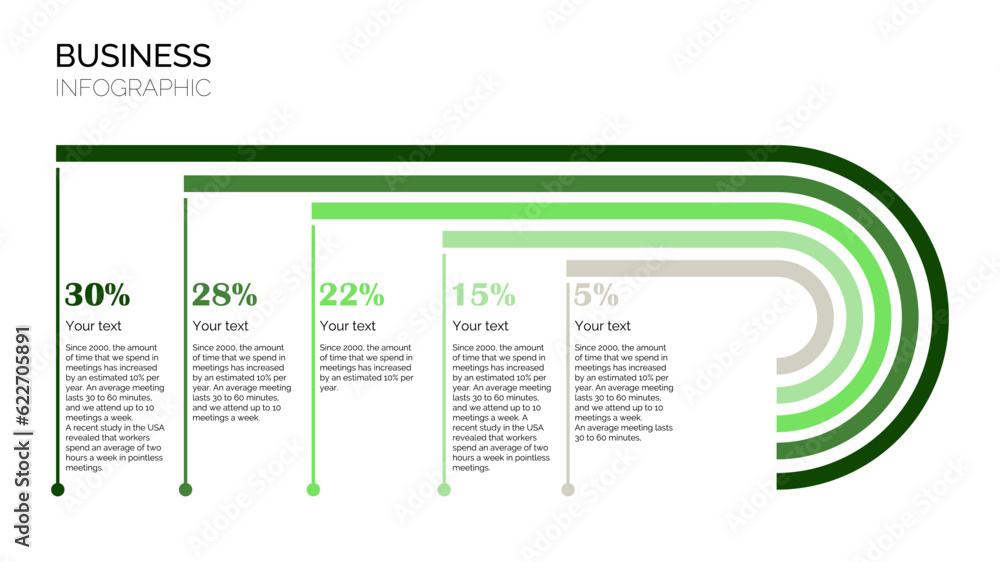 Infographic template for business. 5 Steps Modern Timeline diagram with ...