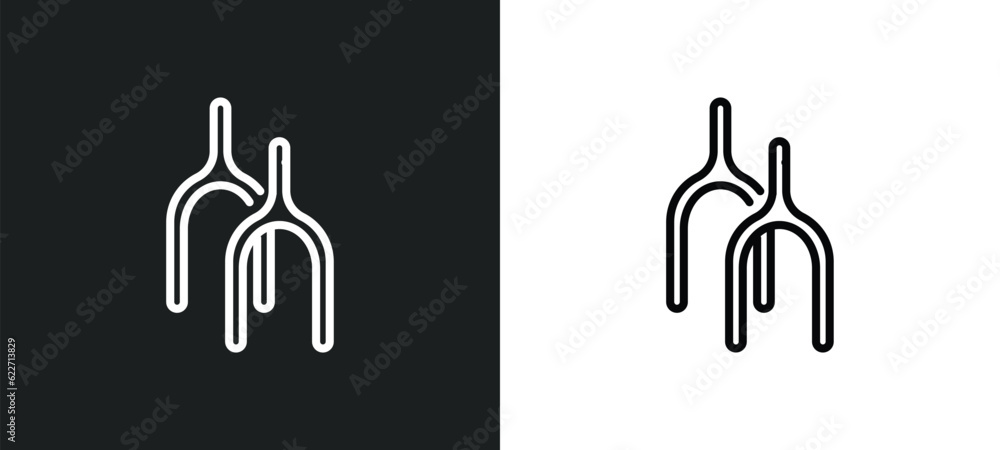 human artery outline icon in white and black colors. human artery flat ...