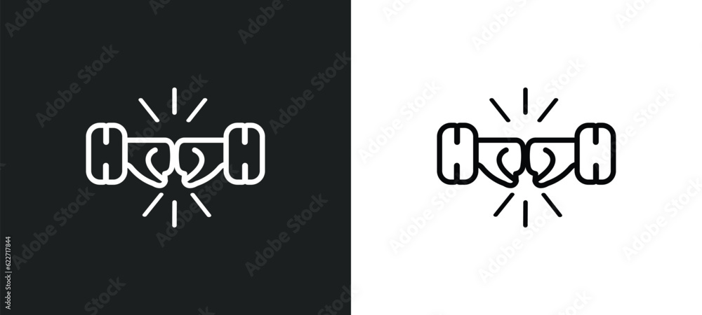 bump outline icon in white and black colors. bump flat vector icon from ...