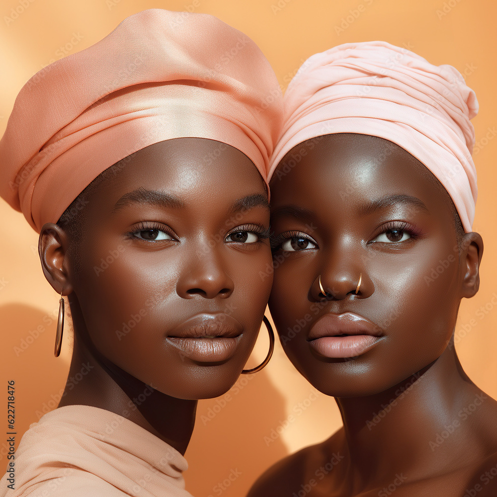 A stunning portrait of two diverse women radiating beauty and ...