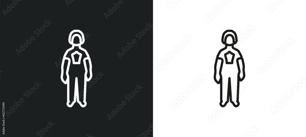 hazmat outline icon in white and black colors. hazmat flat vector icon ...