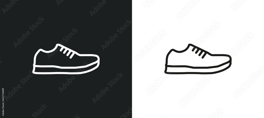 shoe side view outline icon in white and black colors. shoe side view ...