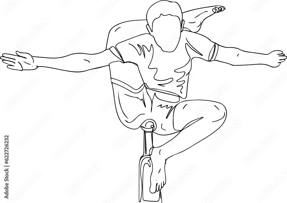 Traditional Indian Yoga: Continuous Outline Cartoon Illustration of ...