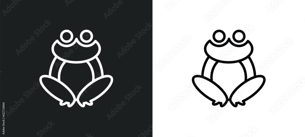 toad outline icon in white and black colors. toad flat vector icon from ...