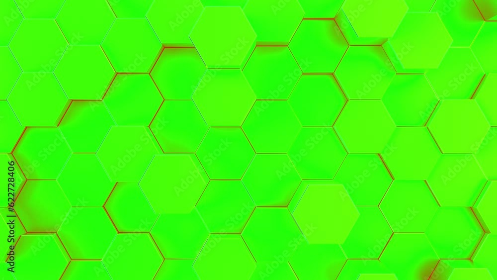 green hexagon geometric surface loop 1a. light bright clean minimal hexagonal grid pattern ...