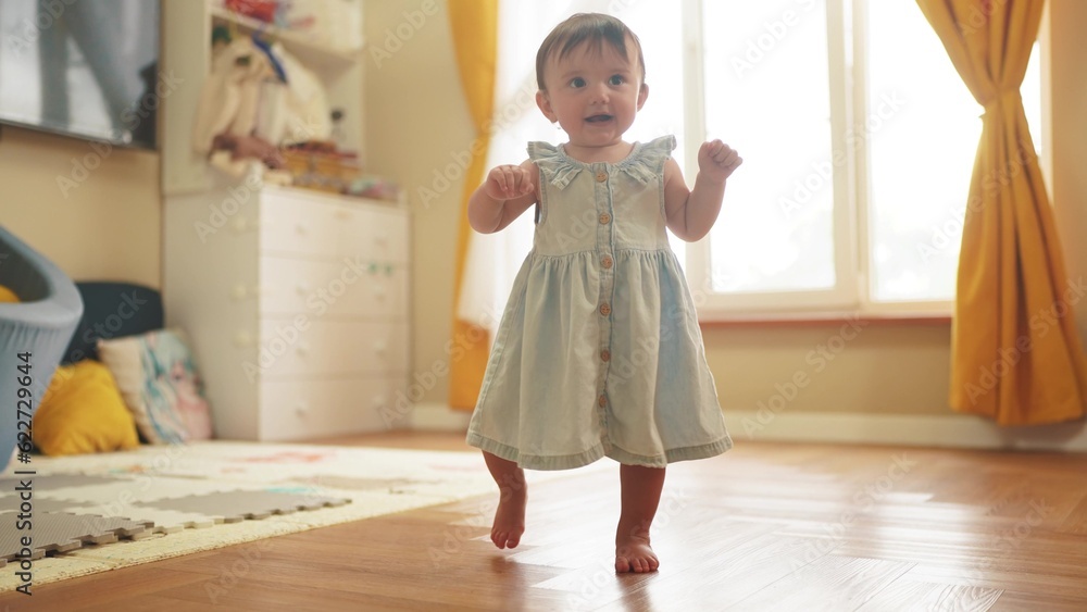 baby first steps. daughter a baby toddler learning to walk take first ...
