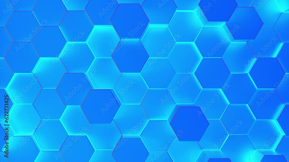 Abstract Hexagon Geometric Surface Loop 1A. Light bright clean minimal hexagonal grid pattern ...