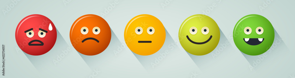 Likert scale. Rating scale or pain scale in the form of emoticons ...