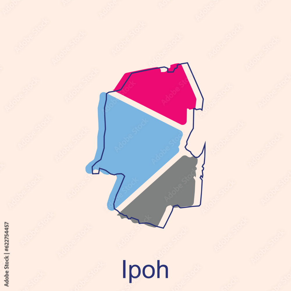 Map of Ipoh vector design template, World Map International vector ...