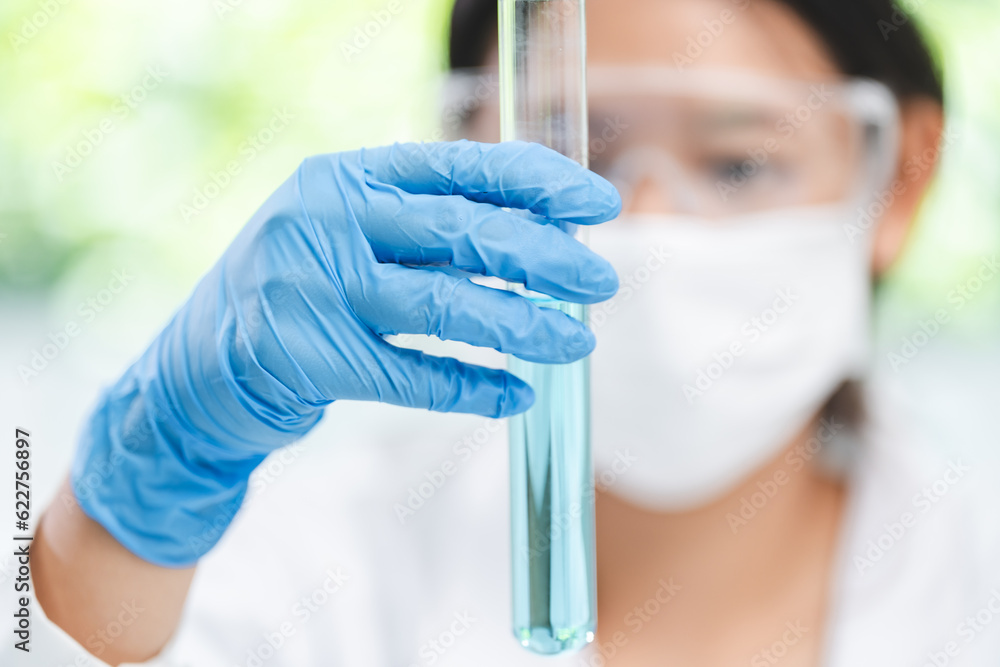 medicine research in chemical laboratory, chemist scientist working ...