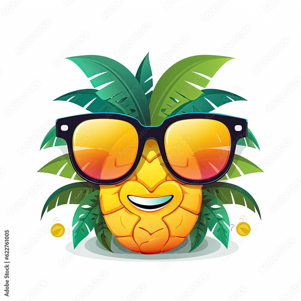 Smiley summer emoticon icon. Smiley emoji summer character .Beach and ...