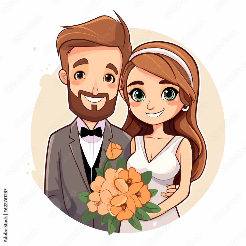 Wedding hand-drawn comic illustration. Wedding. Vector doodle style ...