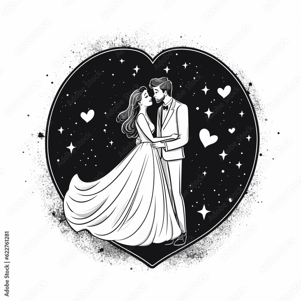 Wedding hand-drawn comic illustration. Wedding. Vector doodle style ...