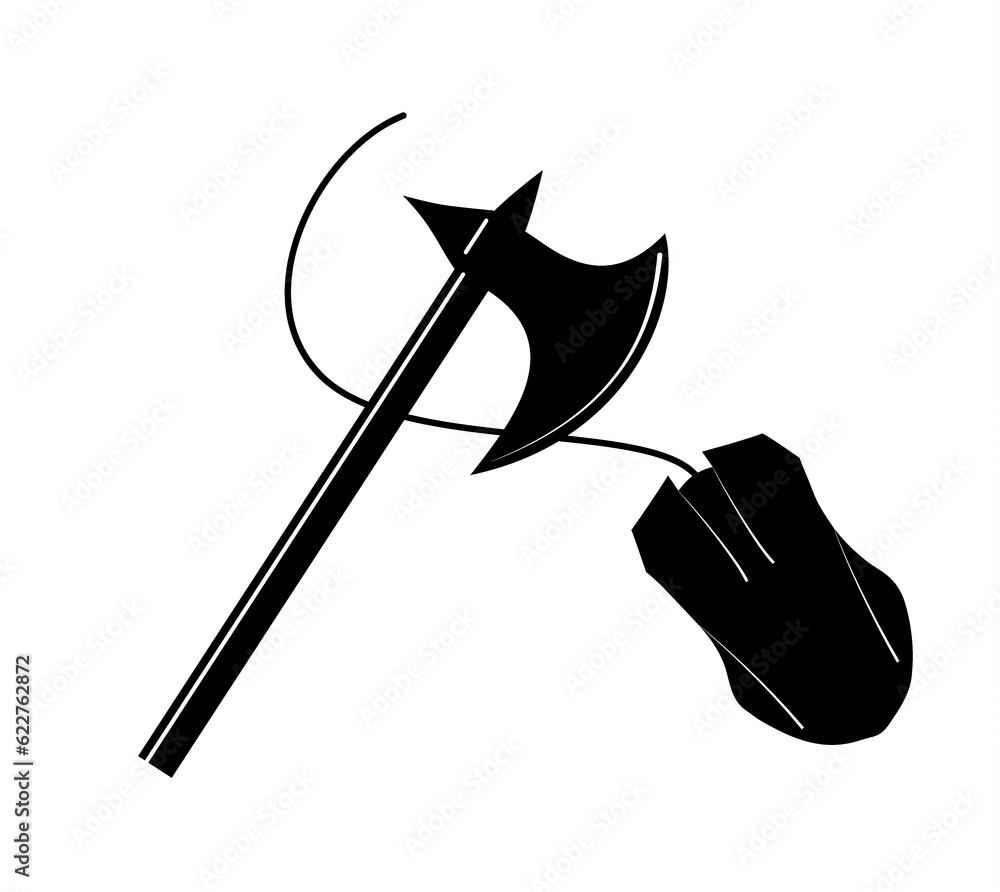 symbol for gamers - mouse and axe Stock Illustration | Adobe Stock