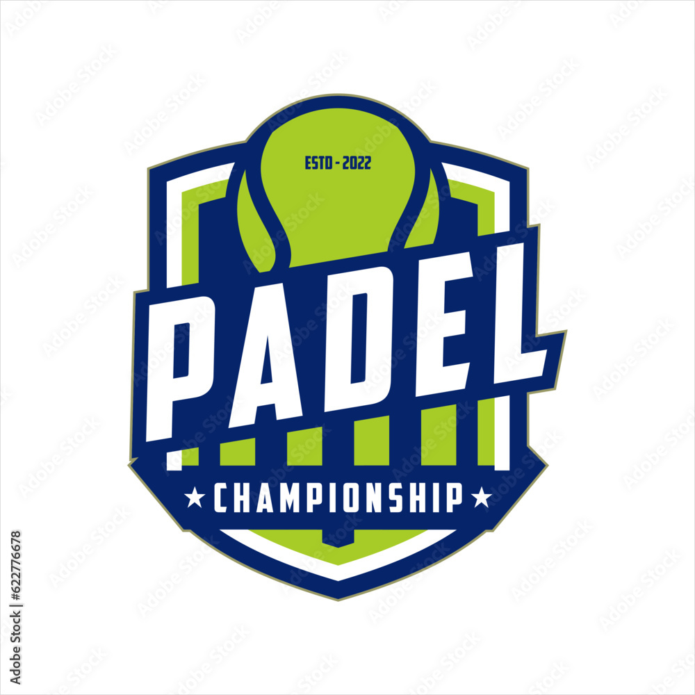 Vintage Paddle Tennis logo, paddle club logo, paddle racket and ball ...