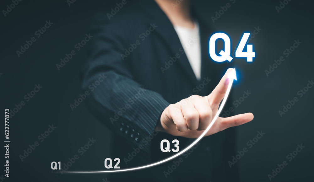 Business Profit growth, Financial report, Fourth quarter Concept ...