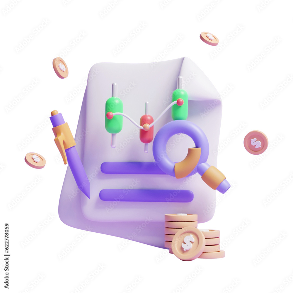 3d online trading graph with coin money and phone icon or 3d online ...