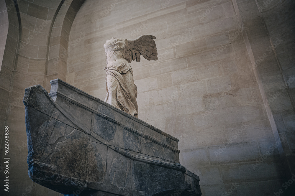 PARIS, FRANCE - July 08, 2023: Winged Victory of Samothrace, called ...