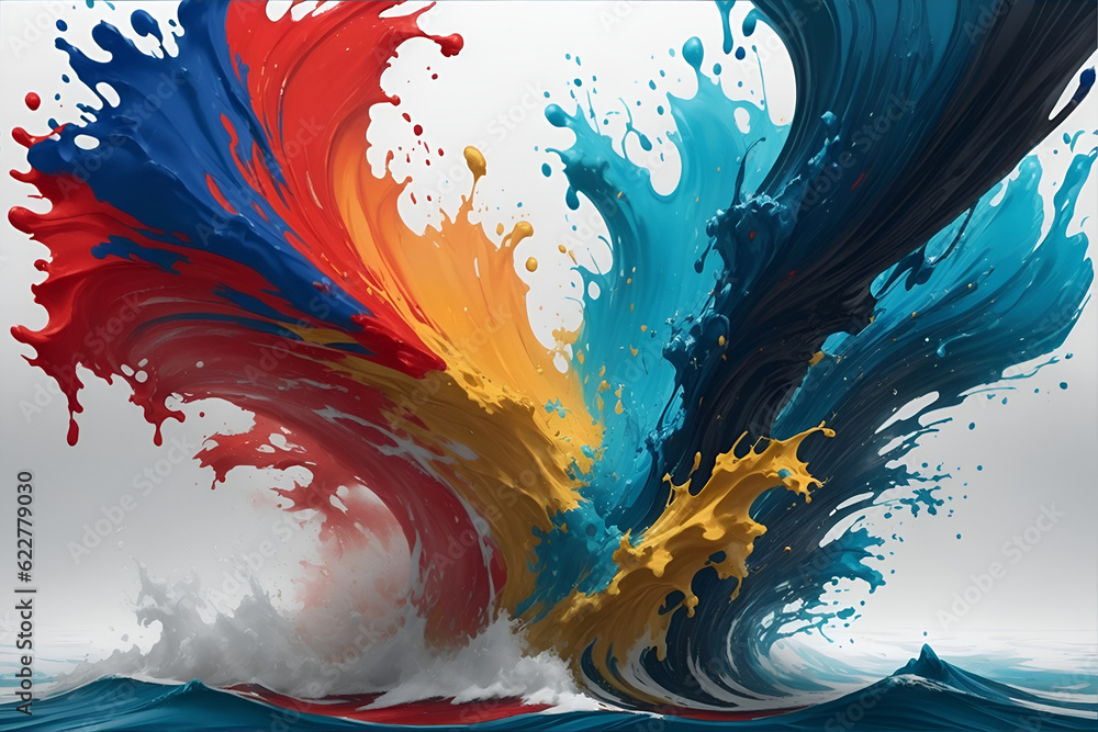 Color splash background. AI generated illustration Stock Illustration ...