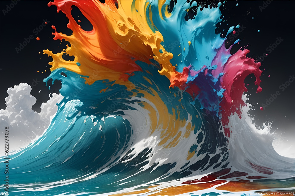 Color splash background. AI generated illustration Stock Illustration ...