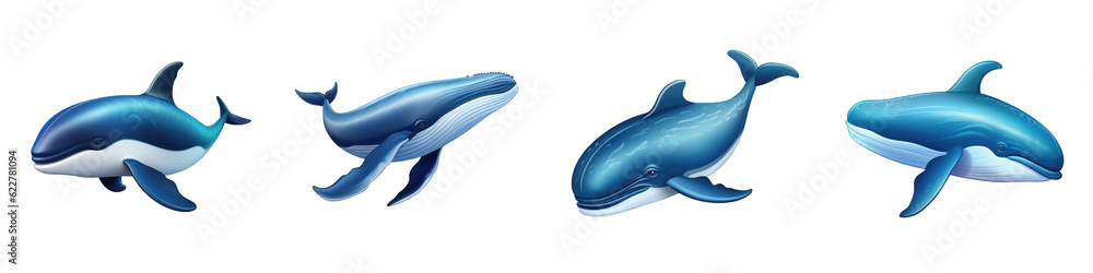 Whale clipart collection, vector, icons isolated on transparent ...