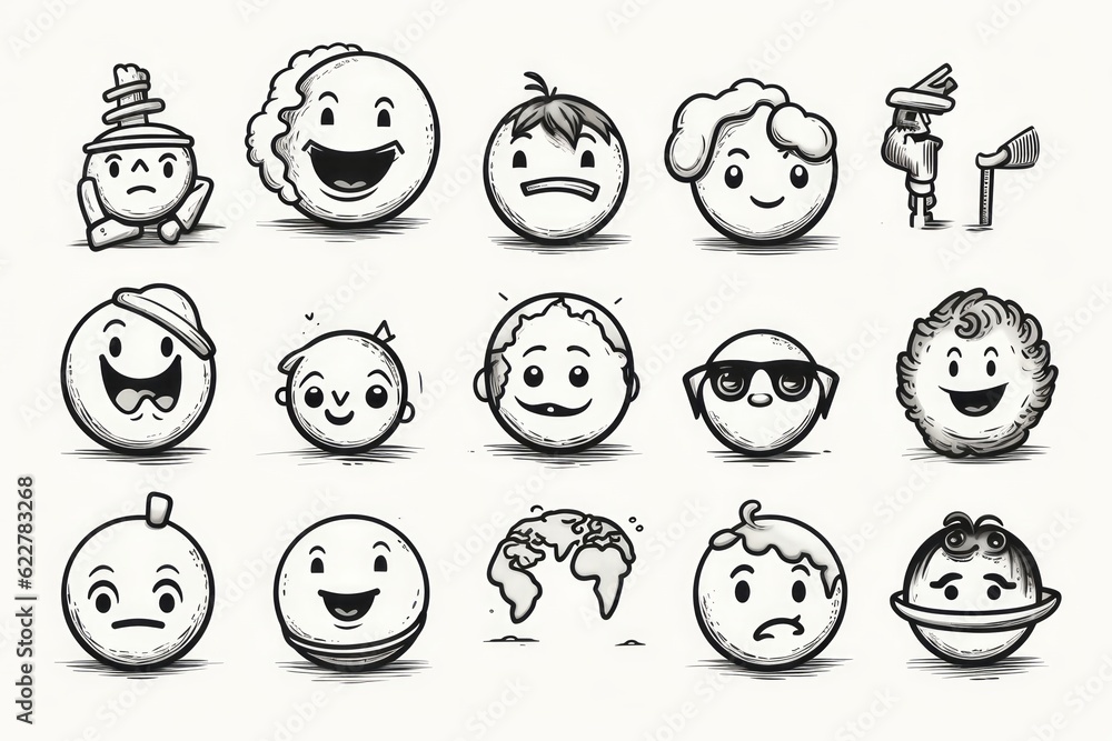 Planet of Emotions: Hand-Drawn, Textured and Stencil-Based Globe ...